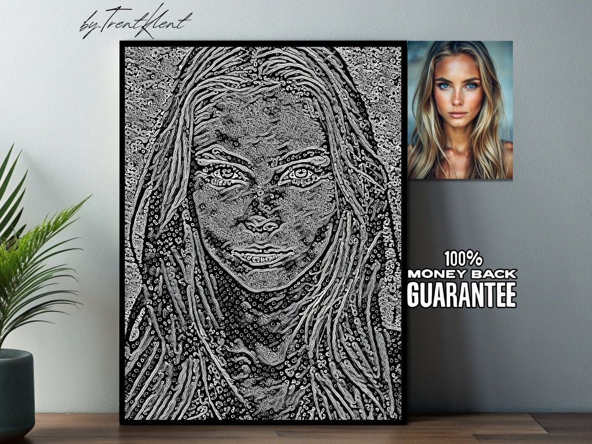 Custom Portrait From Photo, Digital Print, Portrait Poster, Custom ...