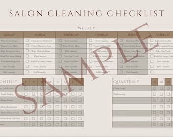 Hair Salon Cleaning Checklist, Daily Weekly Checklist BONUS FEATURE ...