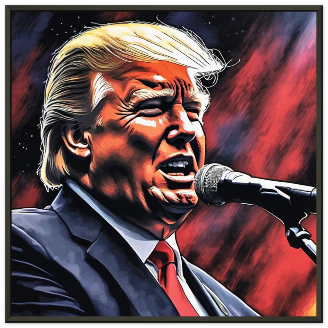 Trump Art Canvas Artistic Poster Trump Speaking 10 Trump Likeness ...