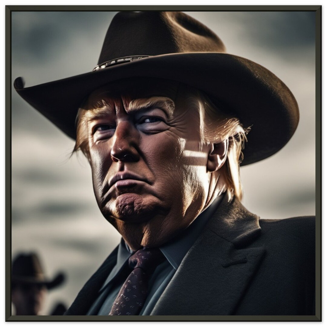 Trump Art Canvas Artistic Poster Trump Cowboy Business Trump Likeness ...