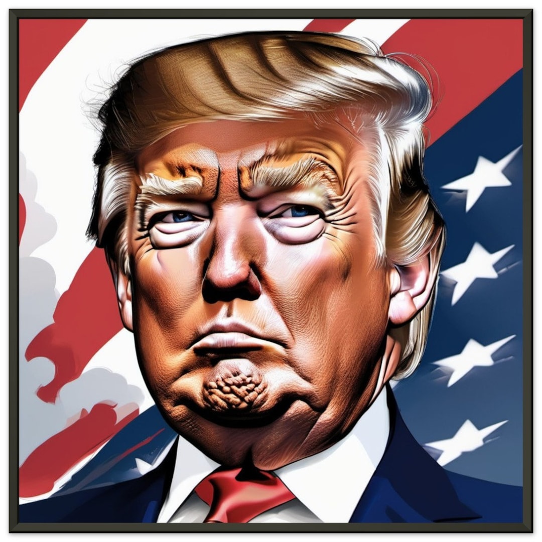 Trump Art Canvas Artistic Poster Trump Presidential Look 5 Trump ...