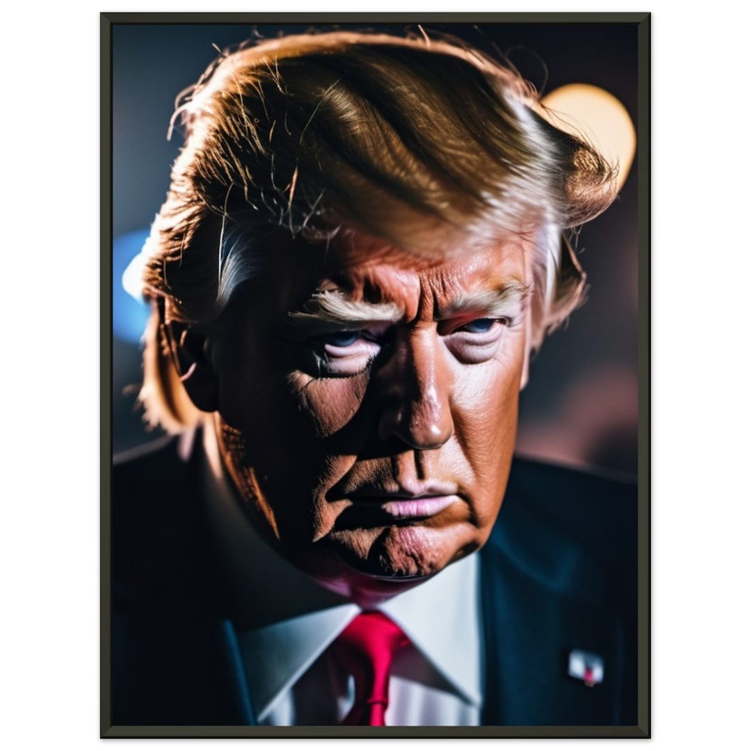 Trump Art Canvas Poster Trump Serious Look Trump Likeness Painting ...