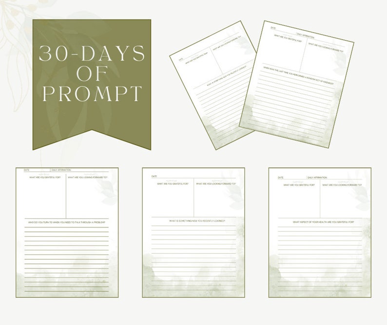 Printable Small Wins Gratitude Journal Prompt 30 Days Challenge Habit ...