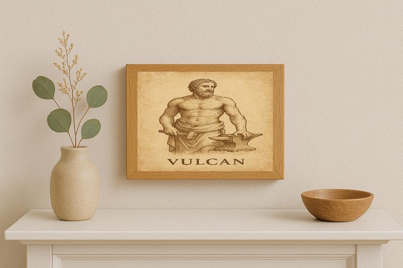 VULCAN – God of Fire & Forge | Vintage Mythology Wall Art Printable - Etsy