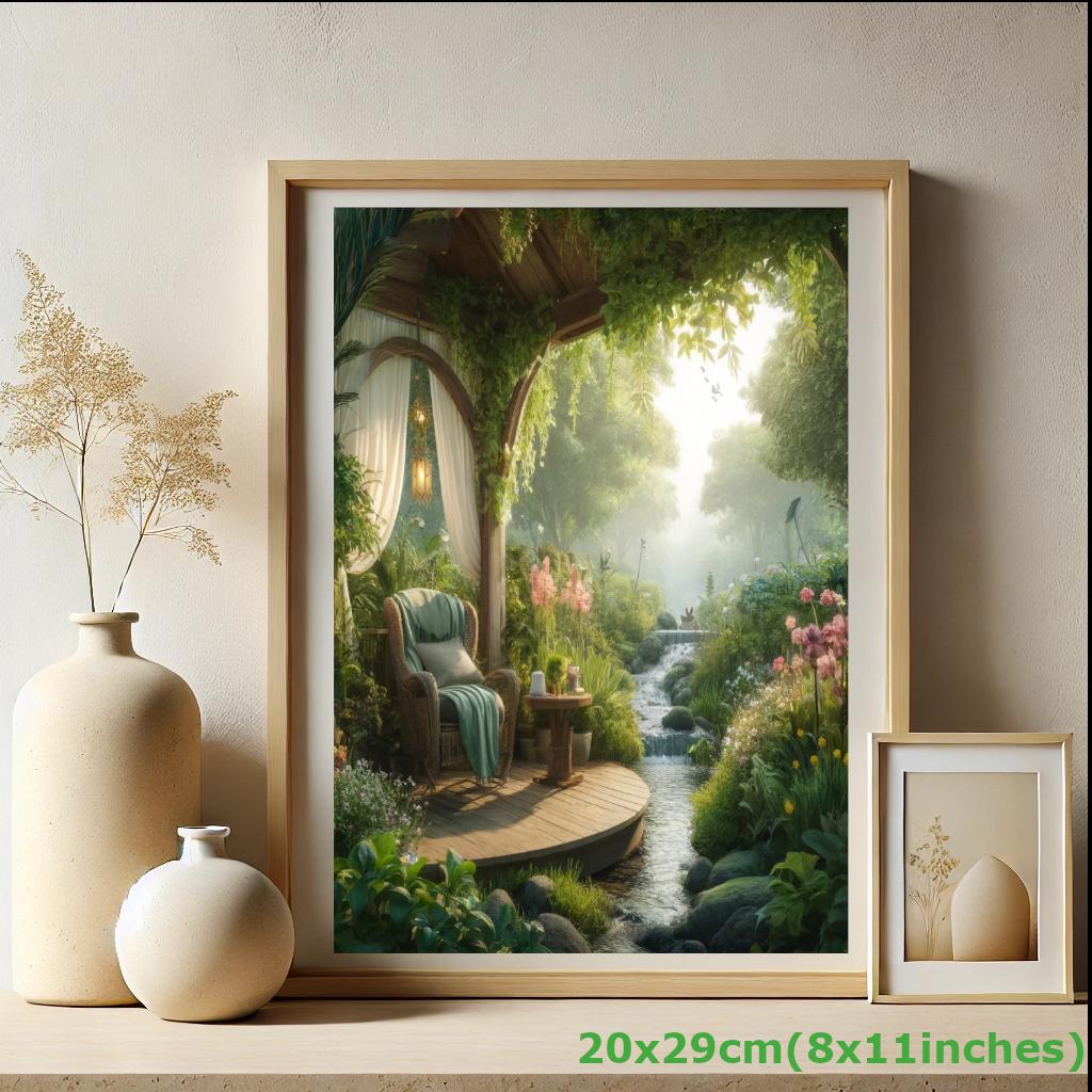 Nature Smooth Poster, AI Generated Artwork, up to A2, Calming Wall Art ...