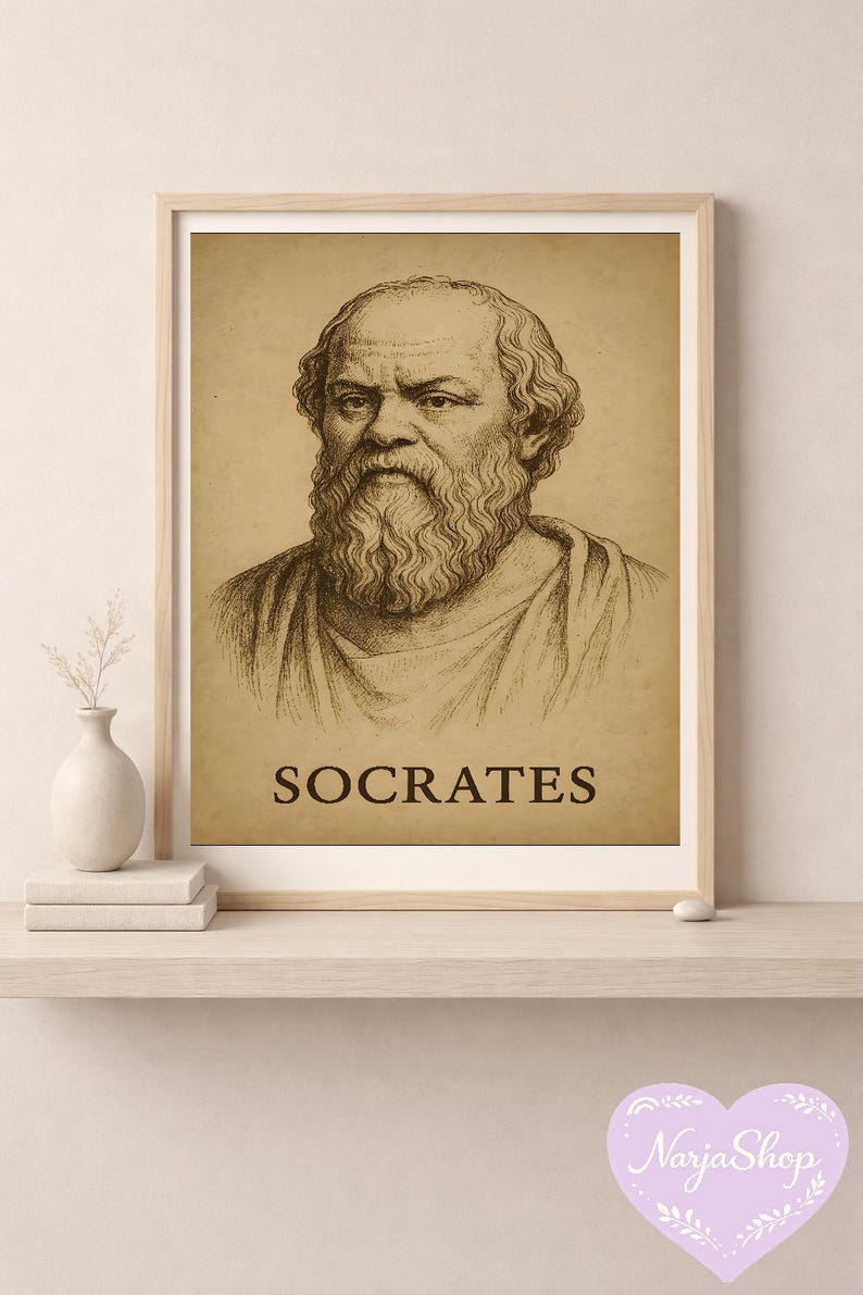 SOCRATES – Ancient Greek Philosopher | Vintage Philosophy Wall Art ...