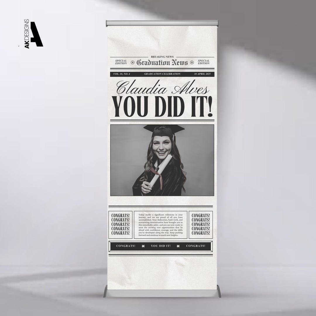 Custom Graduation Week Pull up Banner | Graduation Week Pop up Banner ...