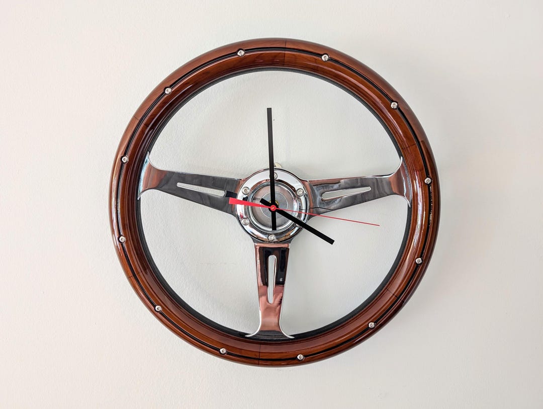 Steering Wheel Wall Clock Motorsports Clock Automotive Decor - Etsy
