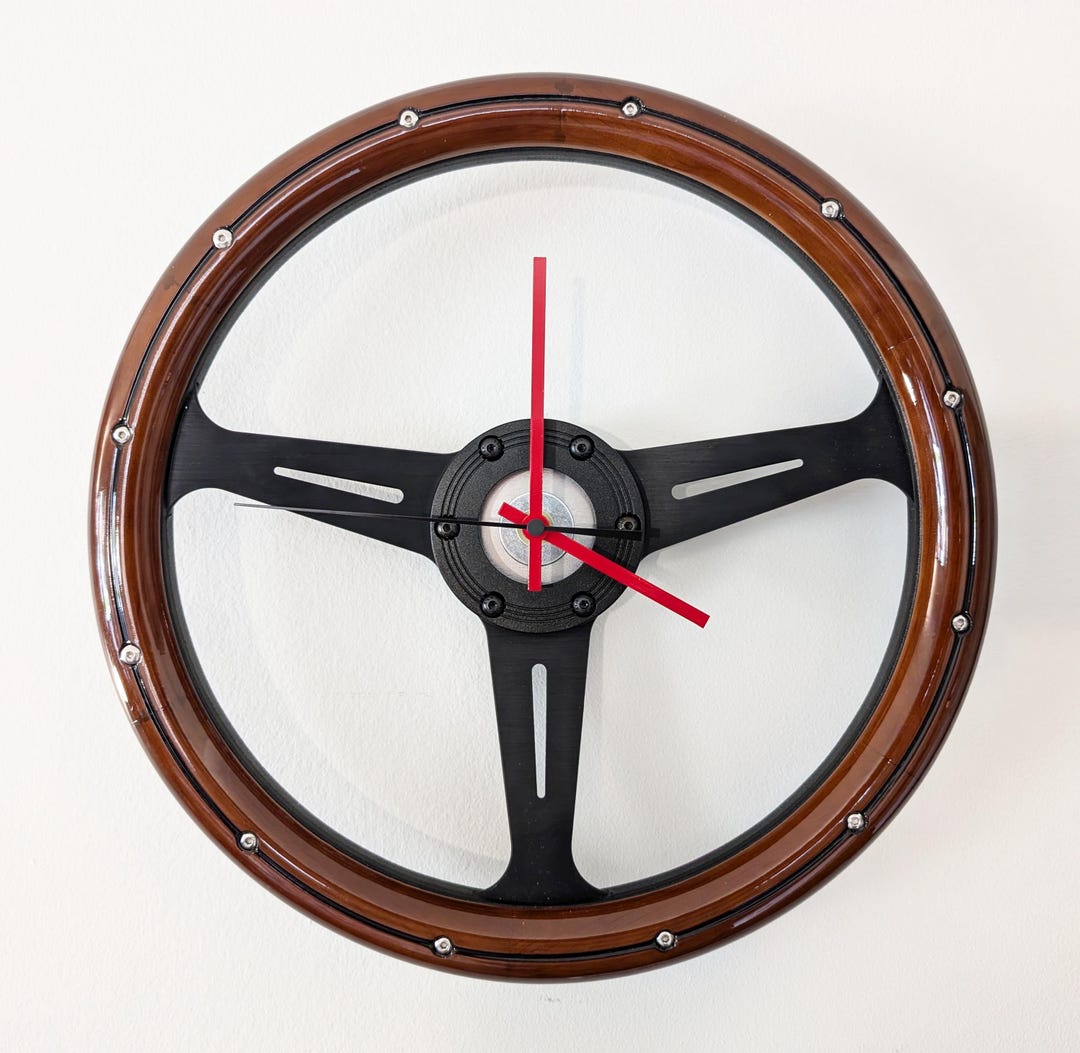 Automotive Wall Clock, Steering Wheel Art, Motorsports Decor, Man Cave ...