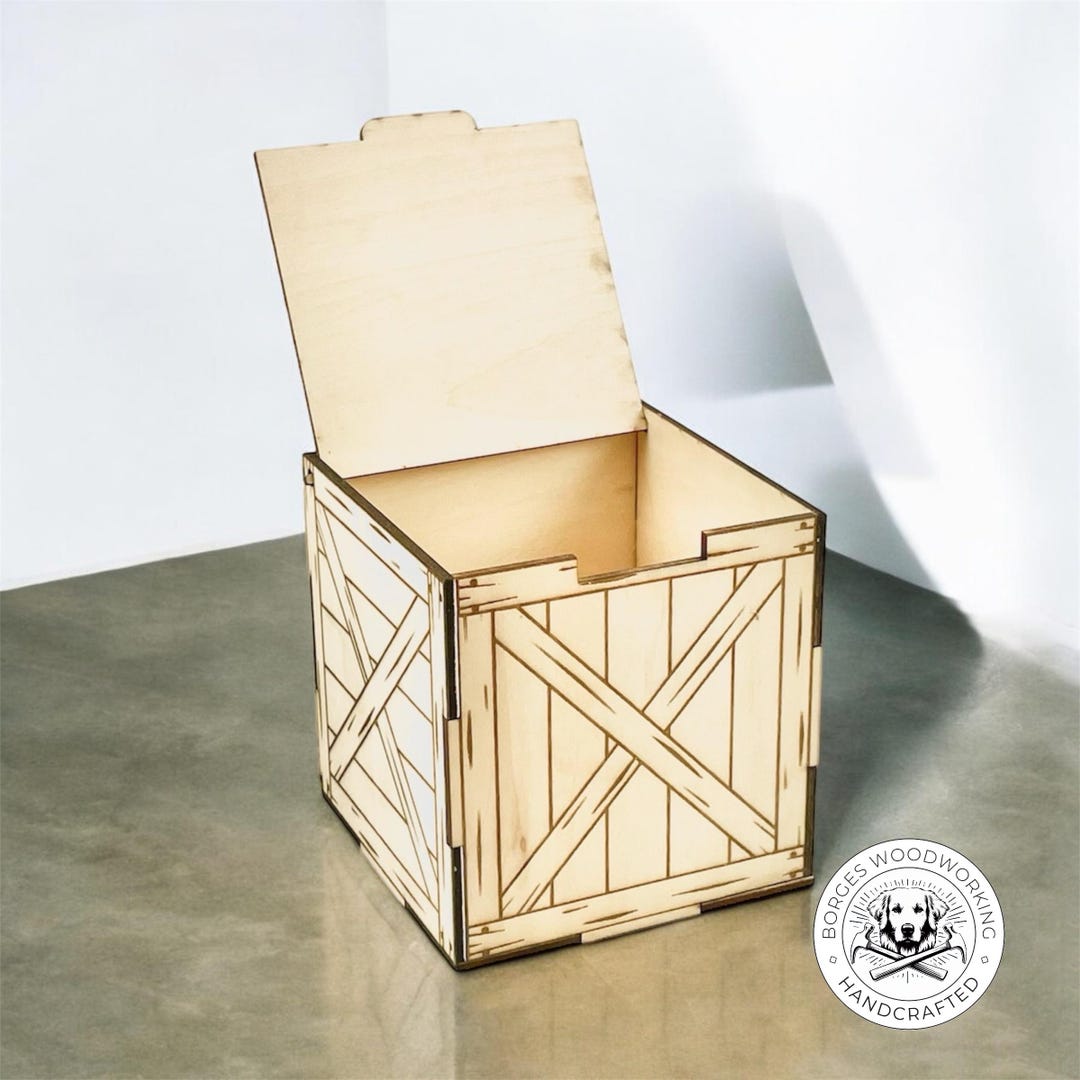 Digital File | Precision-cut Wooden Crate Box - Etsy