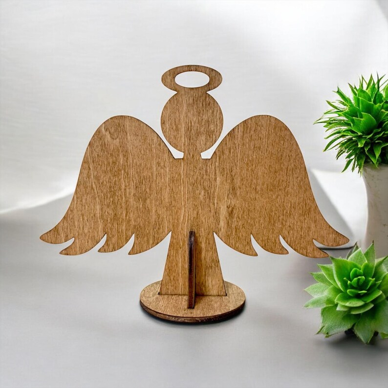 Laser Cut Tea Angel With Wide Wings – Digital File - Etsy