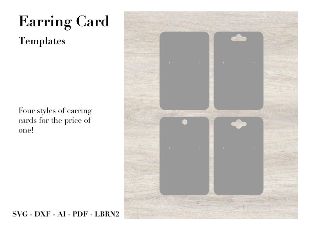 Rectangular Earring Card Template Set 2 | Digital File - Etsy