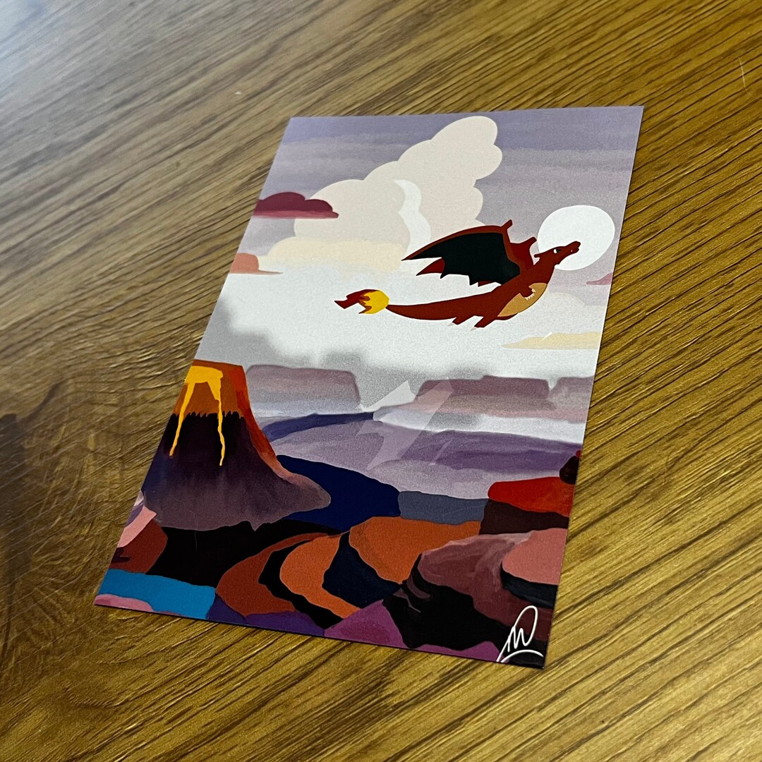 Charizard Pokemon Volcano Print - Etsy