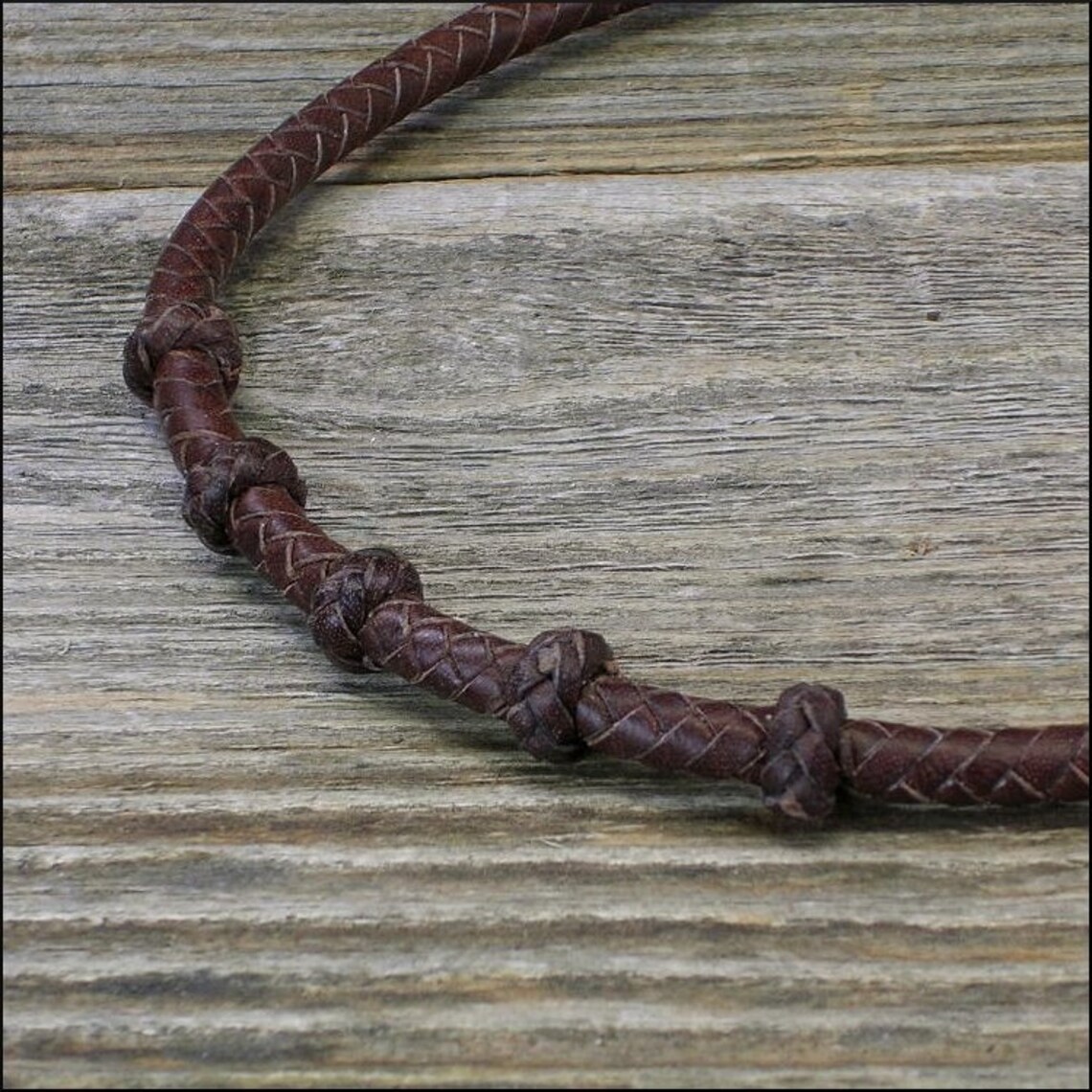 Braided Leather Necklace - Etsy