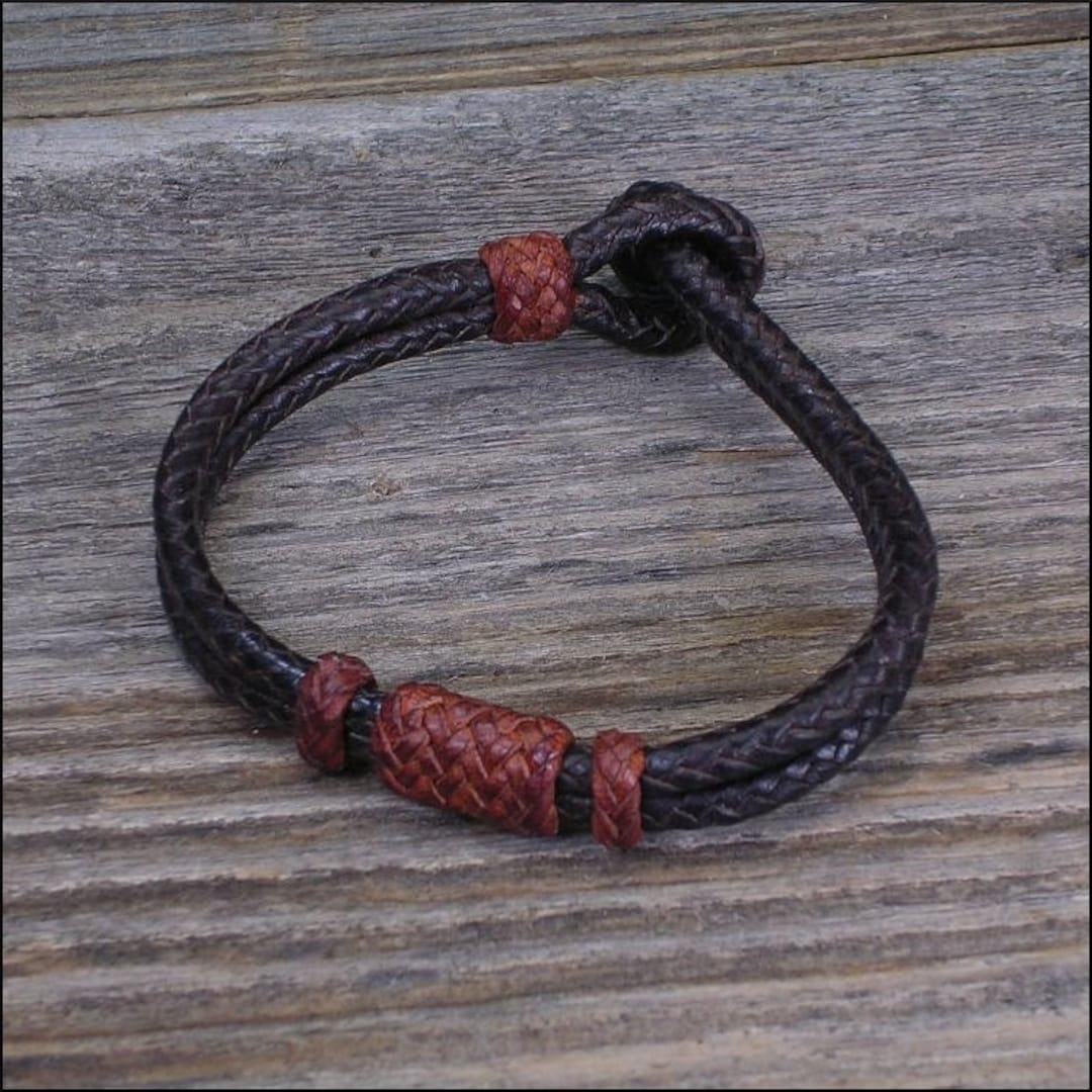 Braided Kangaroo Lace Leather Bracelet - Etsy