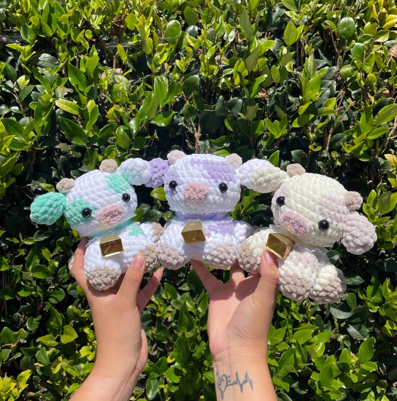 Kawaii Amigurumi Cow Plush With Cowbell - Handmade Gift - Etsy