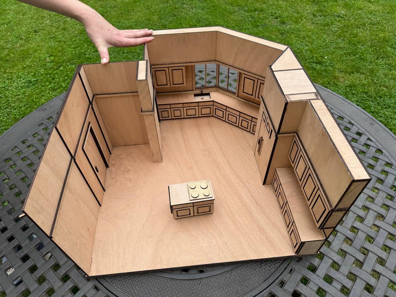 1:12 Scale Miniature Kitchen Room With Furniture – DIY Assembled Blocks ...