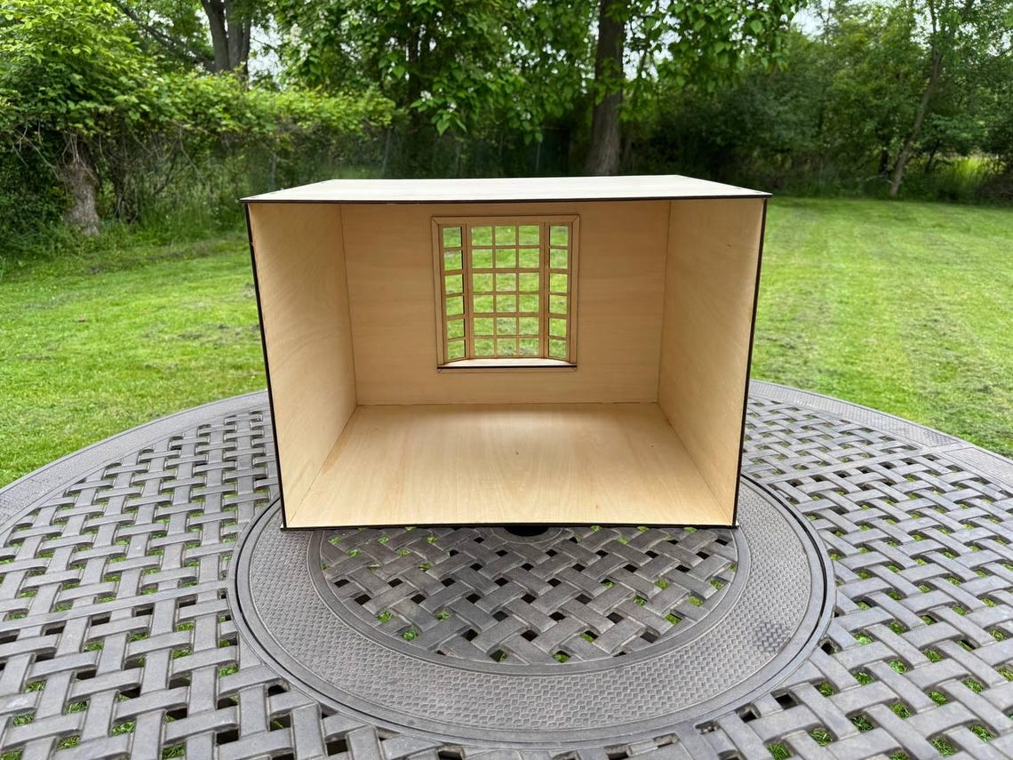 Dollhouse Room Box With Roof and Bay Window – 1:6 & 1\12 Scale ...