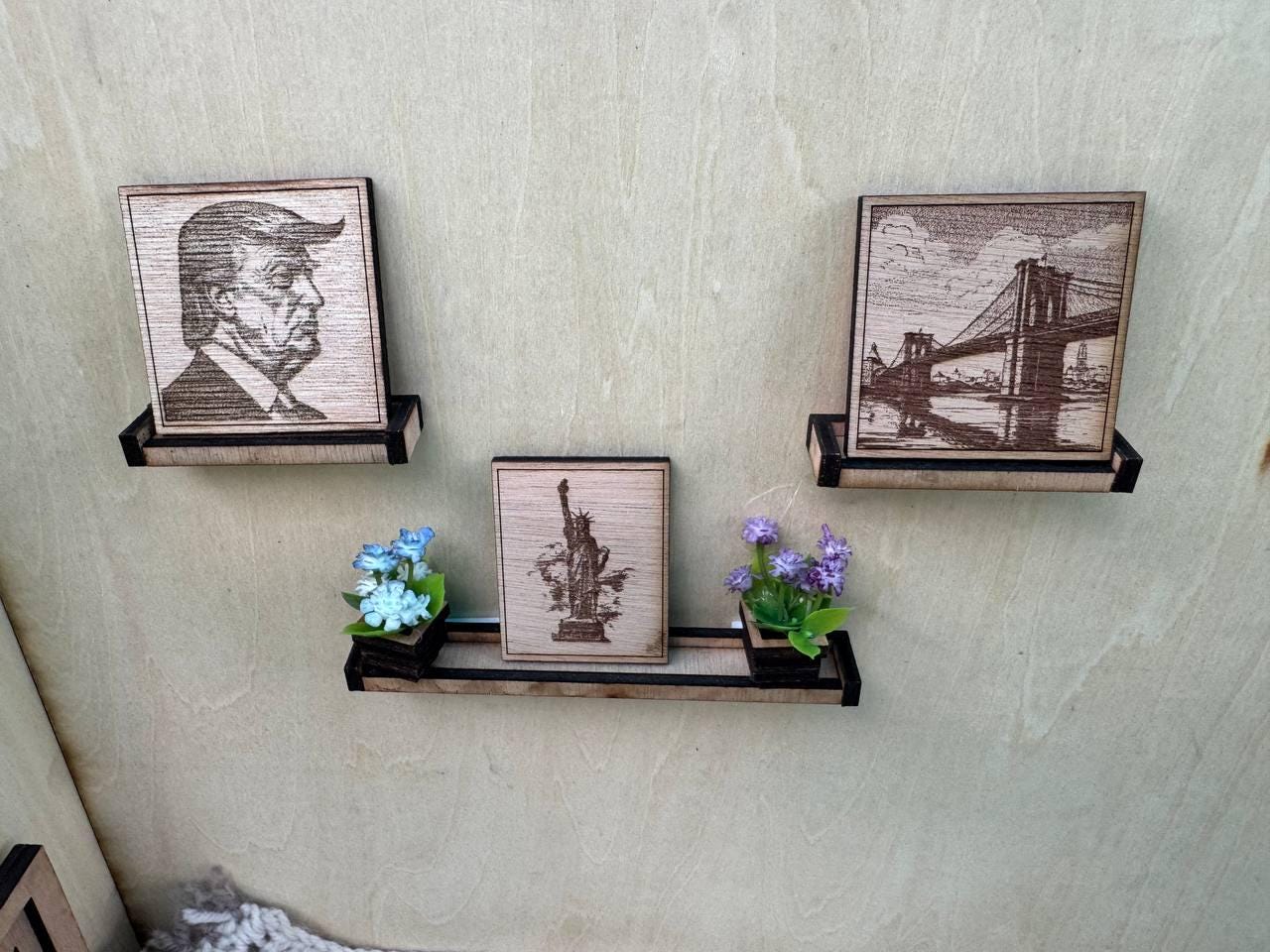 Mini Golden Gate Bridge Wall Art – Laser Engraved Dollhouse Picture on ...
