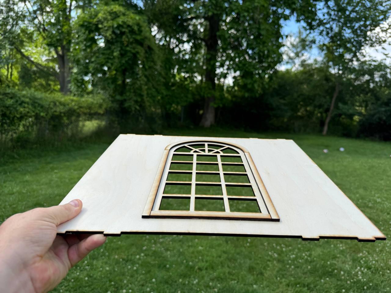 Room Box Wall With Large Arched Window for 1:6 & 1\12 Scale Dollhouse ...