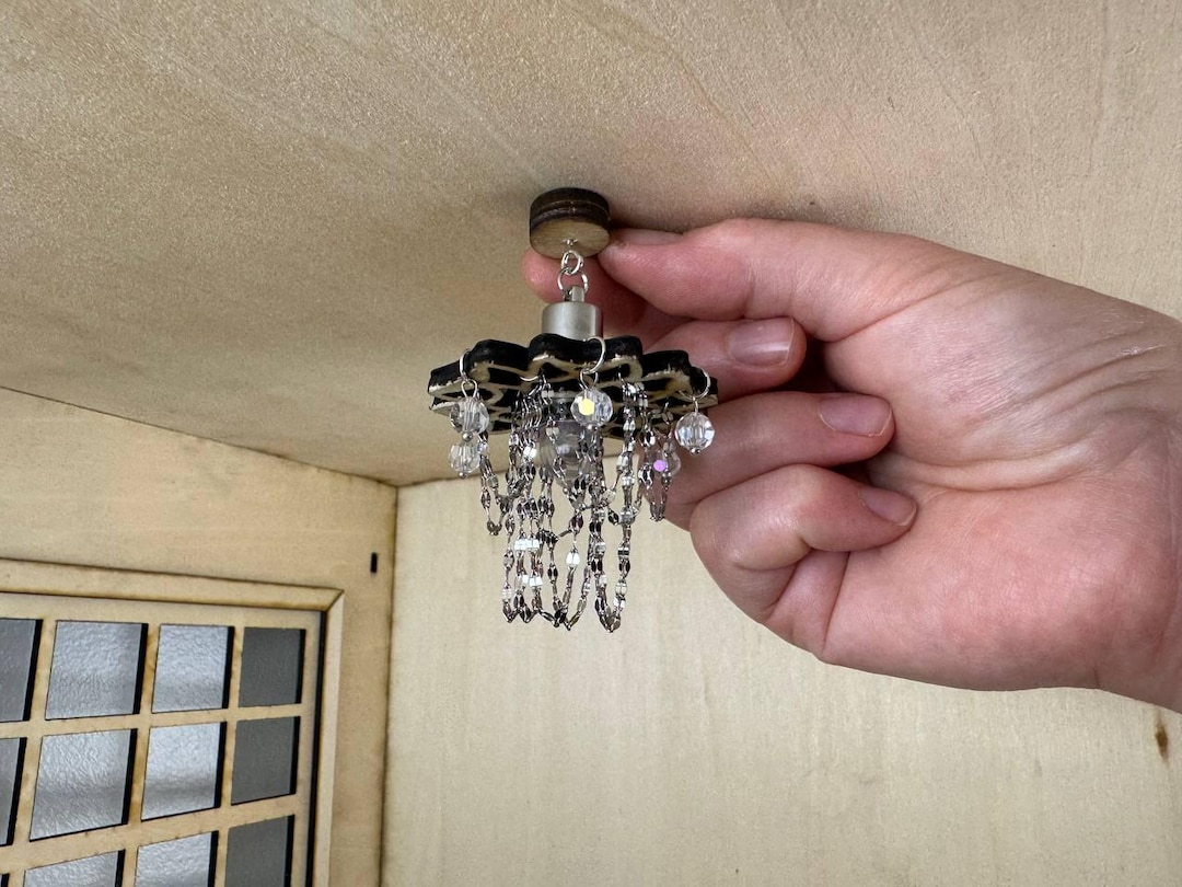 Luxury Hanging Miniature Chandelier – 1:6 Scale Ceiling Light With ...