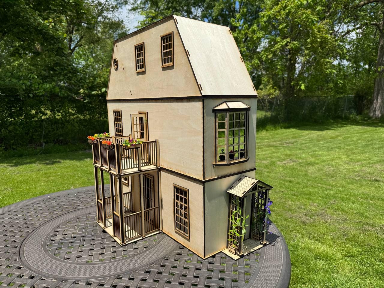 1:12 Scale Wooden Dollhouse Kit, Three Story Miniature DIY House - Etsy