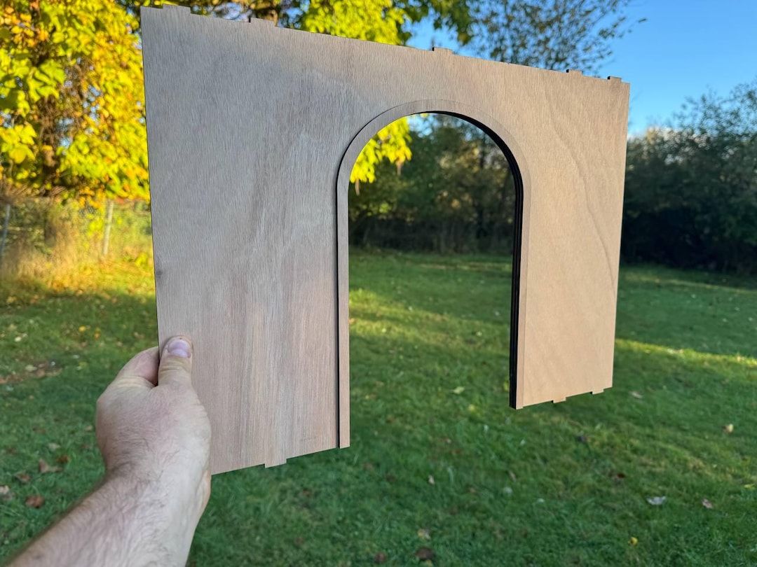 Miniature Wall With Wide Arched Doorway for Stackable Room Box 1/6 1/12 ...