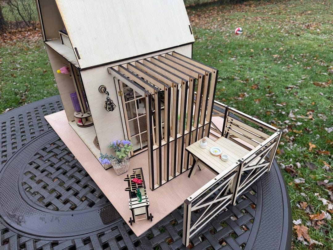 Miniature Backyard Pergola Set With Fence Panels | Perfect for ...