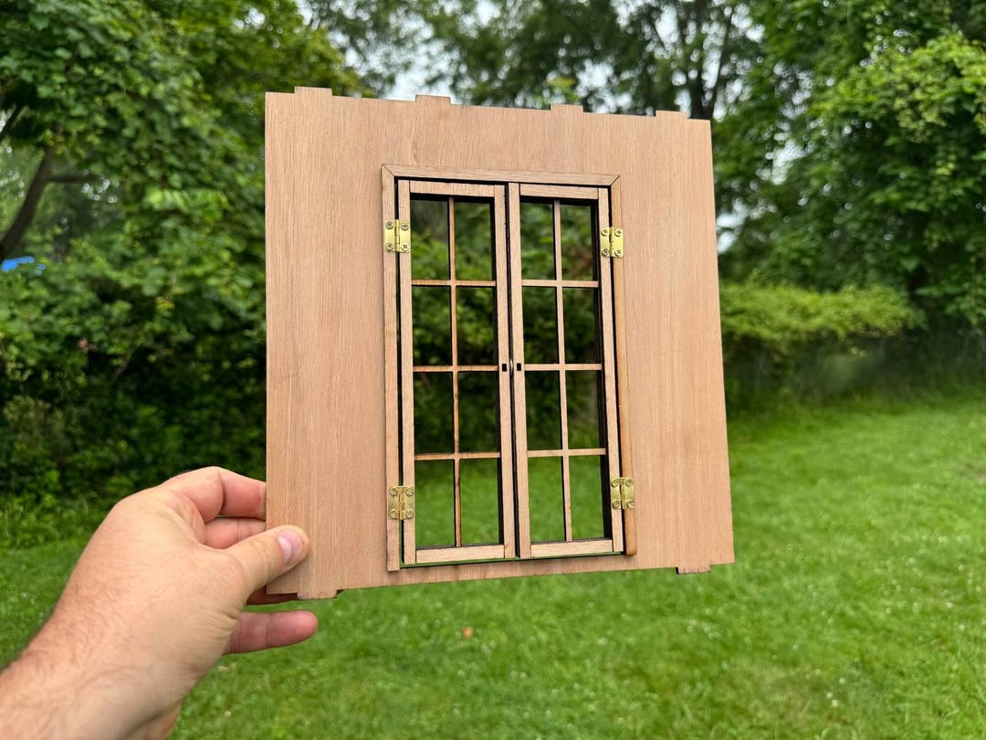French Door Wall for Dollhouse Room Box 1:6 1\12 | Balcony or Entryway ...