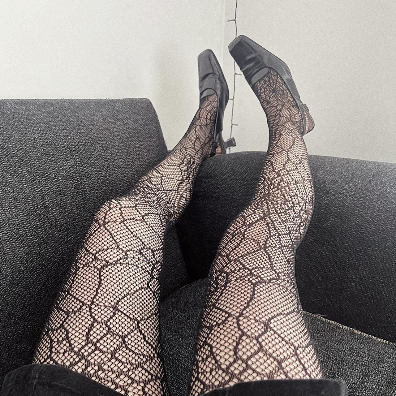 Shipped From UK - Black Gothic Witch Cobweb Spiderweb Fishnet Lace Tights - One Size / Brand New ...