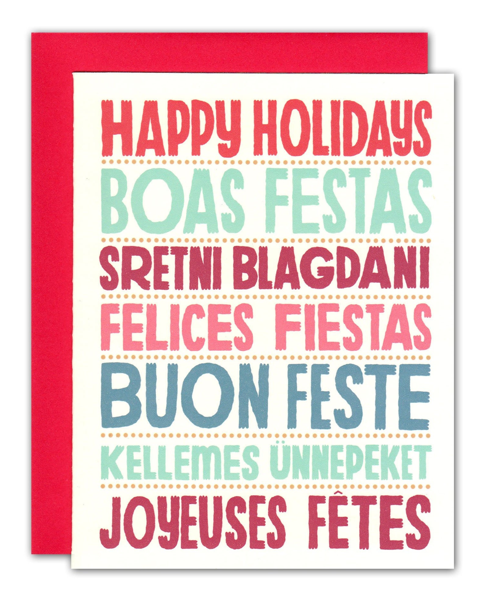 Happy Holidays in Many Languages Card | Etsy
