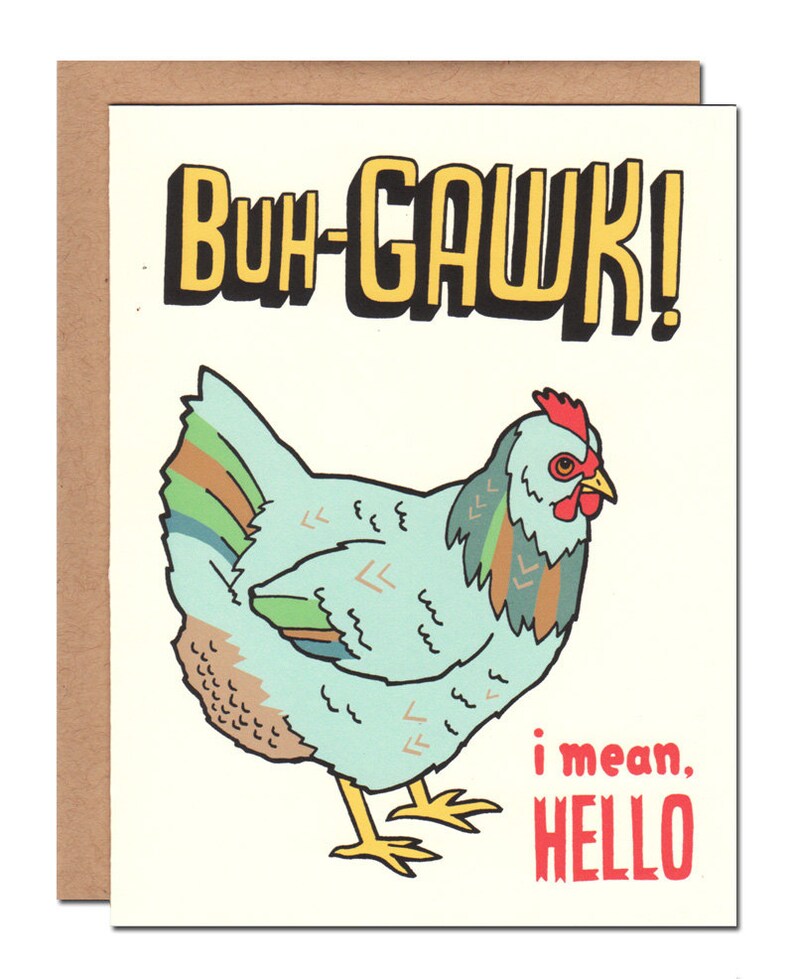 Chicken Says Hello Card - Etsy