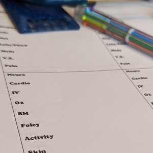 Nurse Brain AKA Report Sheet for Organized Nurses. Bubbly Font Version ...