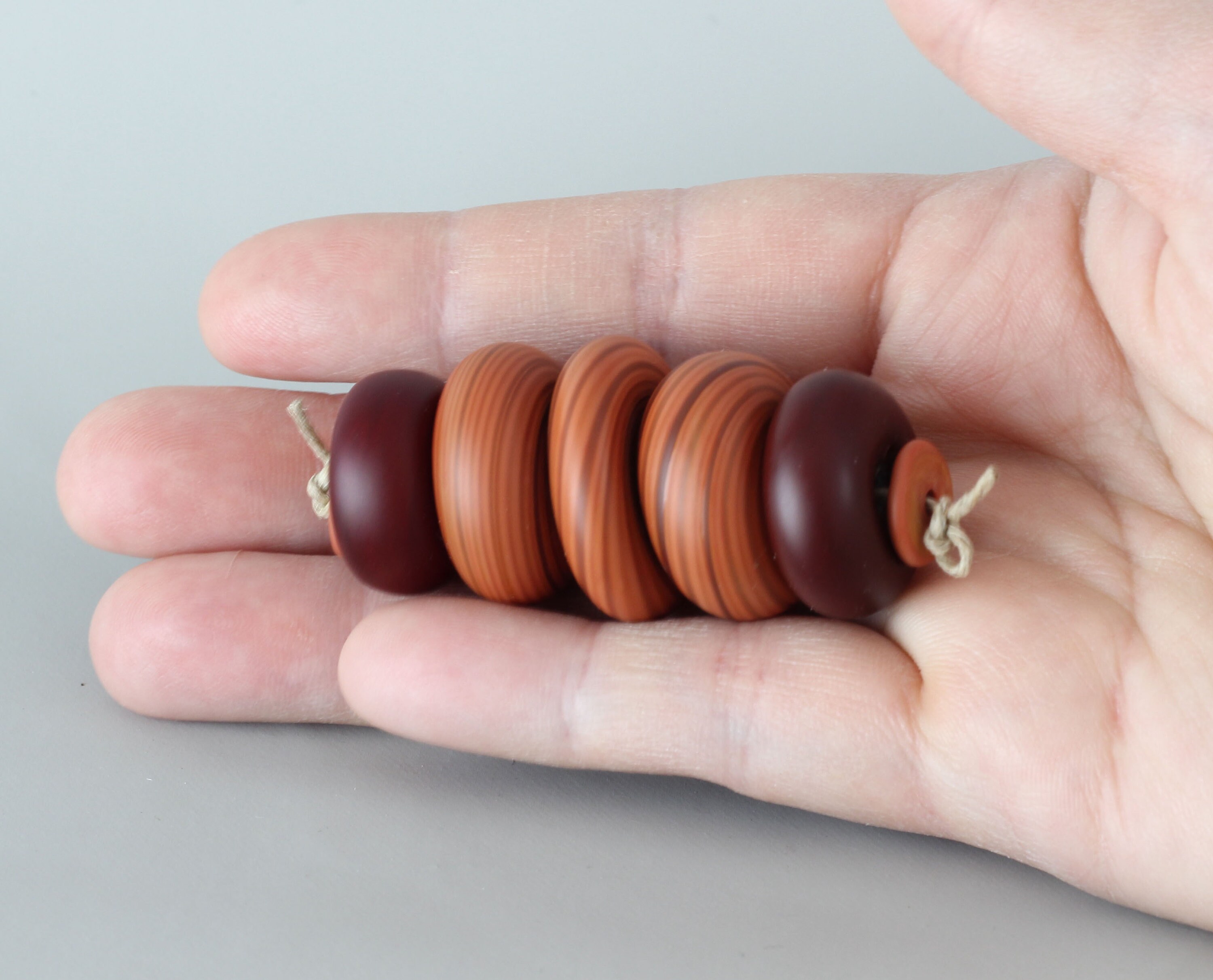 Pinky Terracotta Disc Beads Set of 7 - Etsy