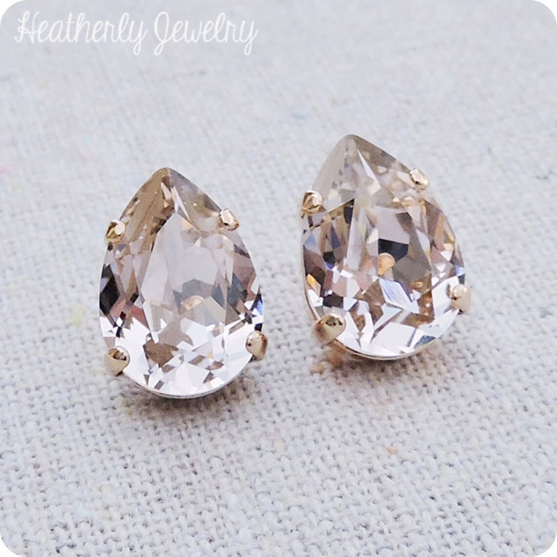 Swarovski Blush Pink Crystal Teardrop Rhinestone Pear Rose - Etsy