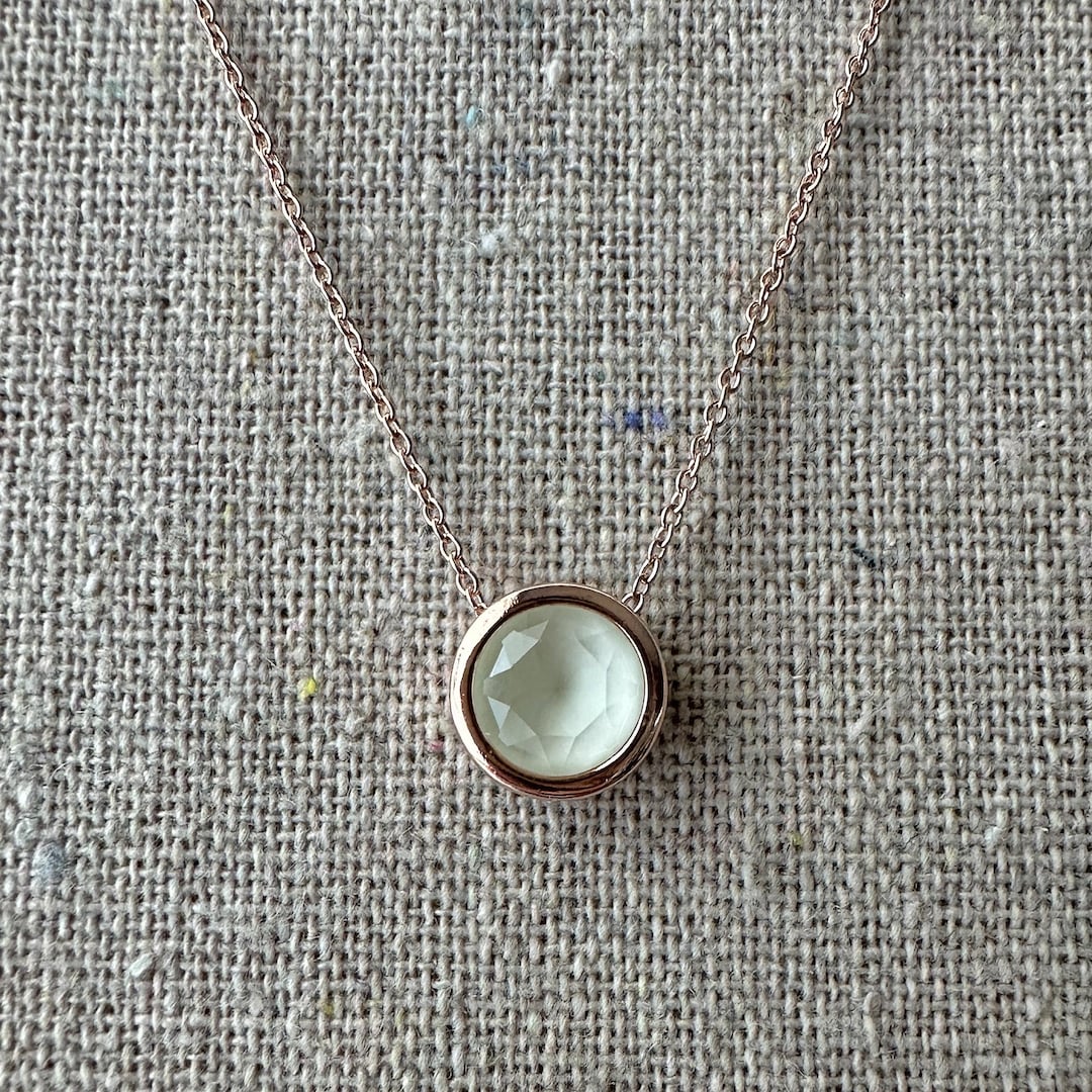 Swarovski Crystal Pendant Necklace | 8mm Powder Green Xirius Chaton ...
