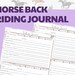 Horseback Riding Journal Pages | Personalized Horse Journal | Horse ...