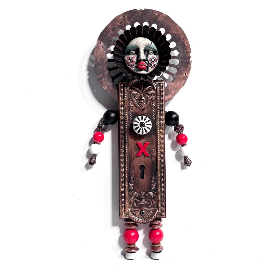 Salvaged Junk Assemblage Art Doll. (little Handmade Original Mixed ...