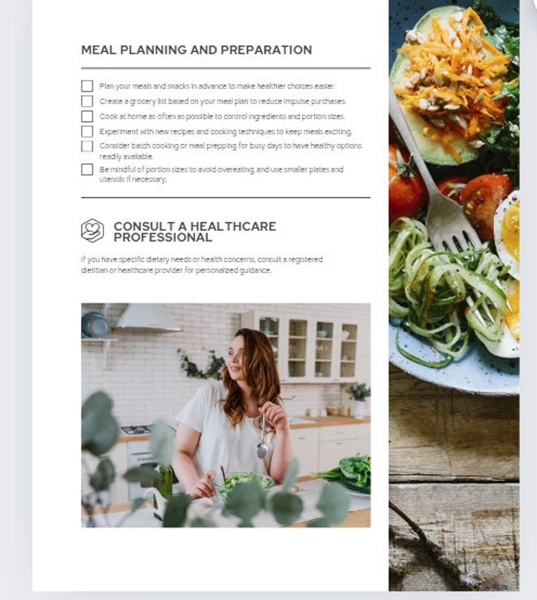 Healthy Eating Tracker & Checklist PDF Digital Download Meal Planner ...