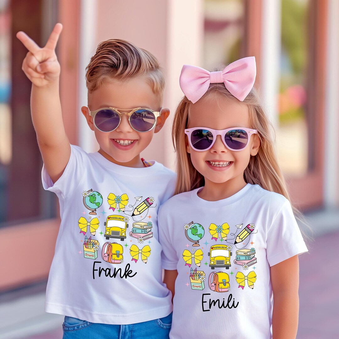 Custom Back to School Shirt, First Day of School With Name Shirt, Back ...