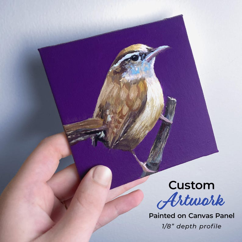Custom Hand Painted Mini Artworks on Small Canvas Panels Miniature Art ...