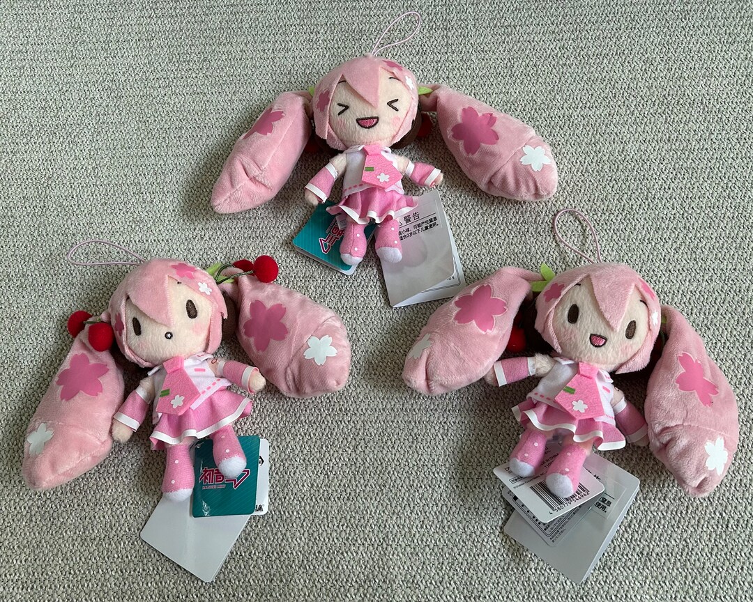 Hatsune Miku Sakura Cherry Blossom Mascot Plush 6 Toy Keychain SEGA - Etsy