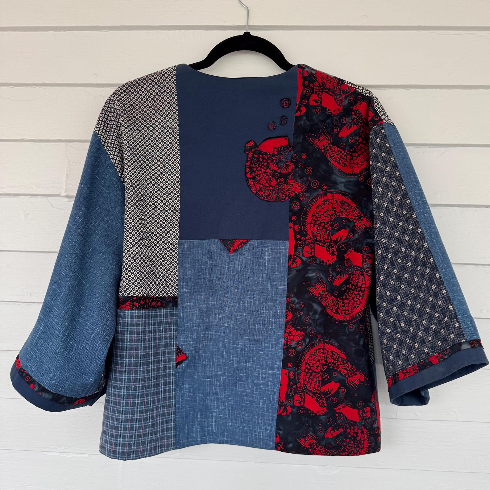 Asian Inspired Jacket in a Collage of Blue Fabrics - Etsy