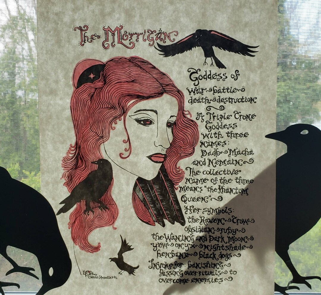 Morrigan | Raven Goddess Book of Shadows | Grimoire Page | Printable ...