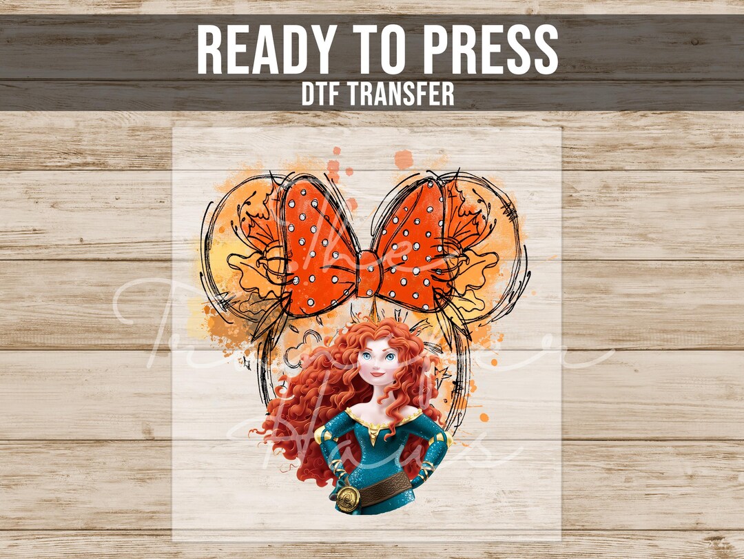 Orange Watercolor Princess DTF Transfer - Ready to Press Transfer ...