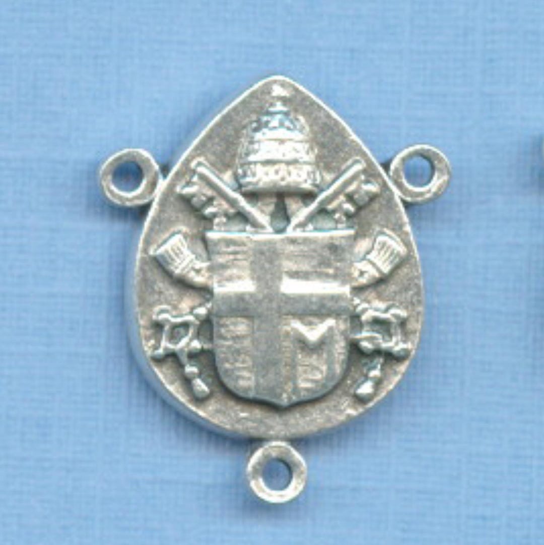 Pack of Pope John Paul II Coat of Arms Shield Rosary Centers 3/4 In ...
