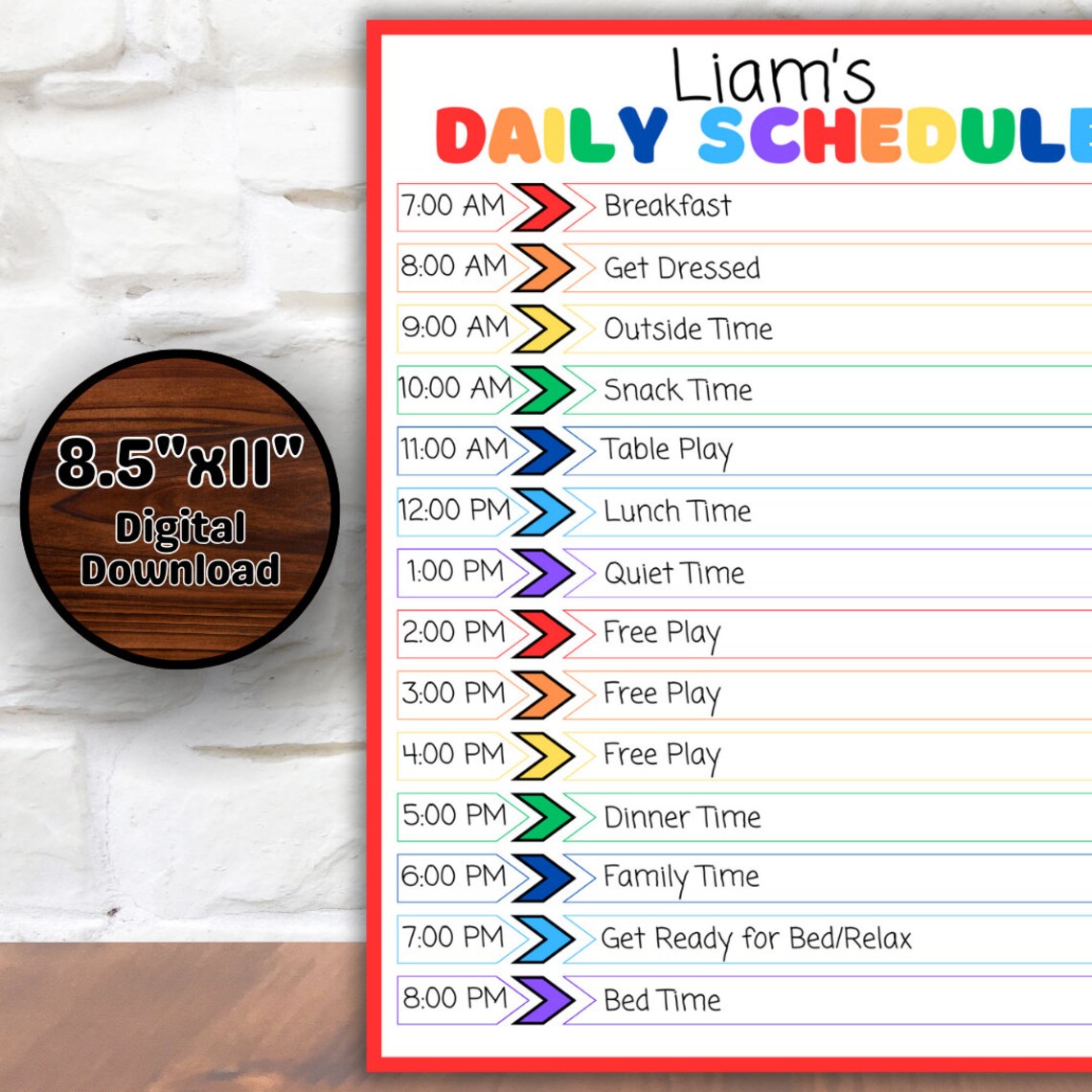 Kids Daily Schedule Template Printable Homeschool Daily Routine Kids ...