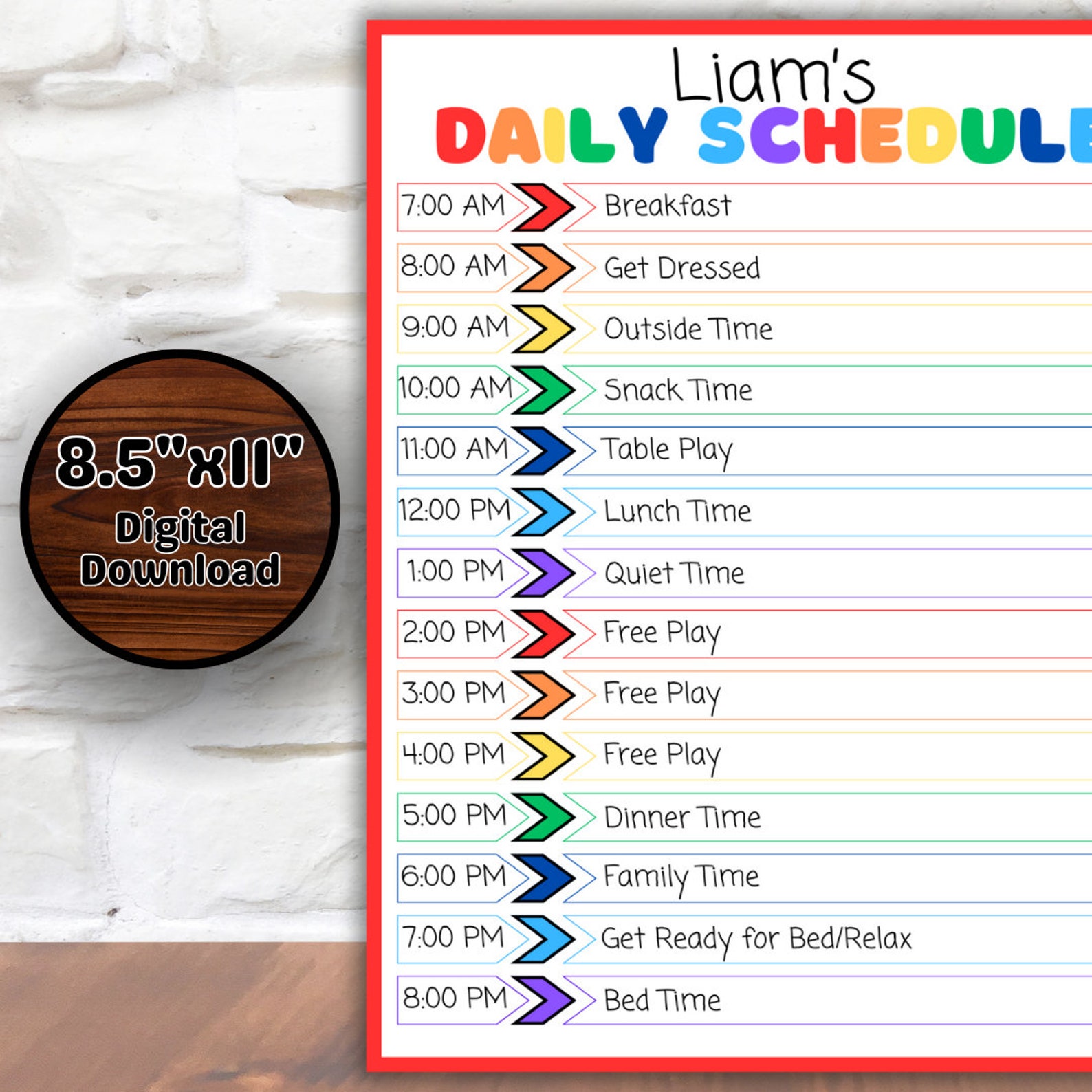 Kids Daily Schedule Template Printable Homeschool Daily Routine Kids ...
