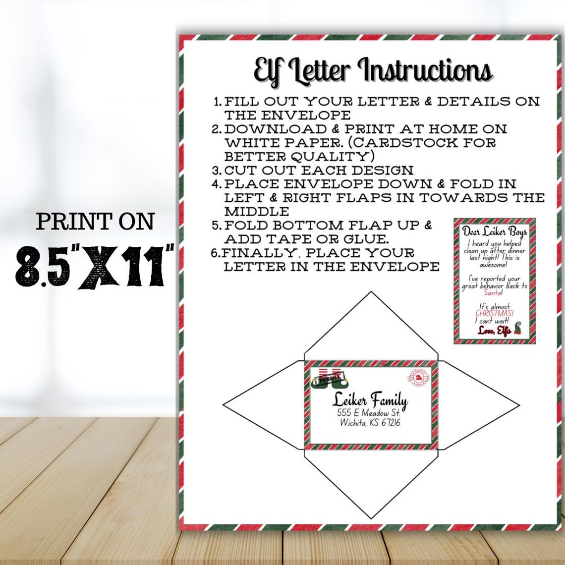 Printable Mini Elf Letter With Envelope, Hello From Your Elf, Elf ...