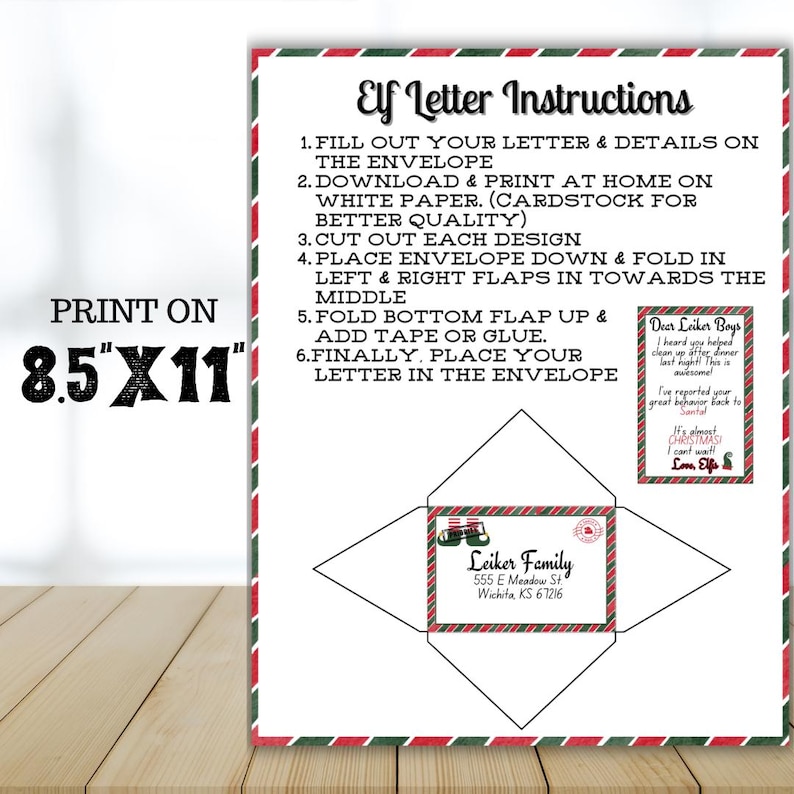 Printable Mini Elf Letter With Envelope, Hello From Your Elf, Elf ...